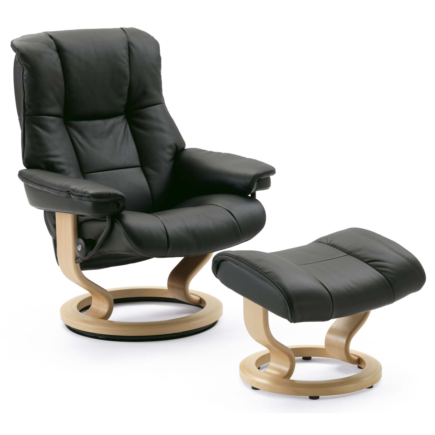 Stressless Mayfair Leather Armchair And Stool - MySmallSpace UK