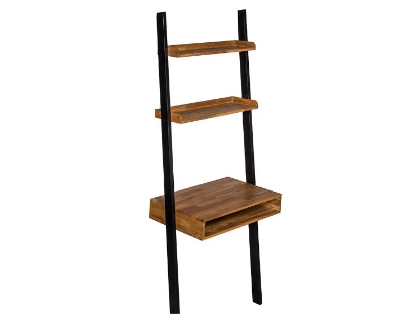 Dino Black Painted Solid Oak Ladder Desk With Oiled Wood Finished ...