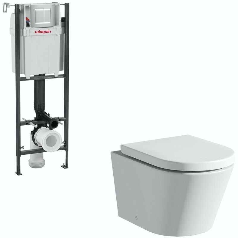 Mode Tate rimless wall hung toilet with soft close seat and wall ...