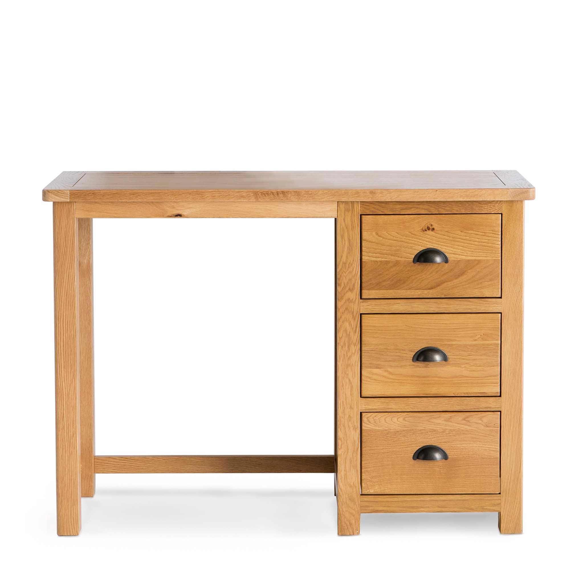 Roseland Oak Dressing Table with Drawers, Solid Wood Desk - MySmallSpace UK