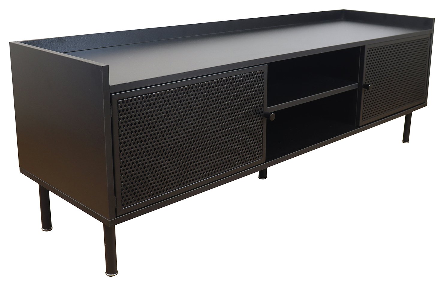 Lloyd Pascal Mercury 2 Door TV Unit - Black - MySmallSpace UK