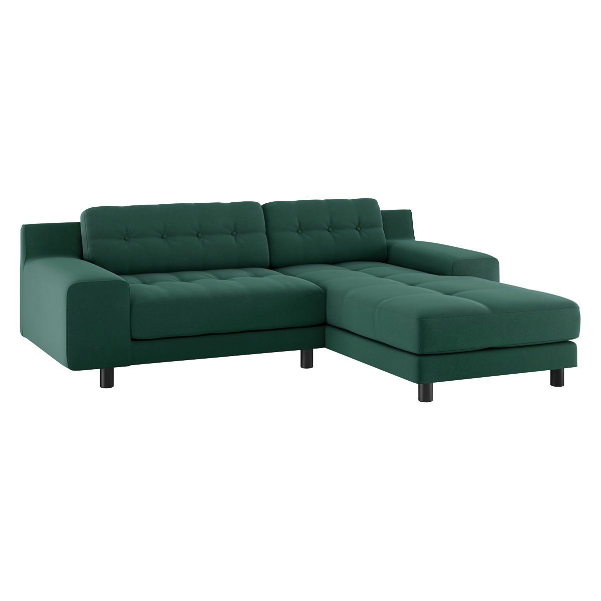 Habitat Hendricks Velvet Corner Chaise Sofa - Emerald Green ...