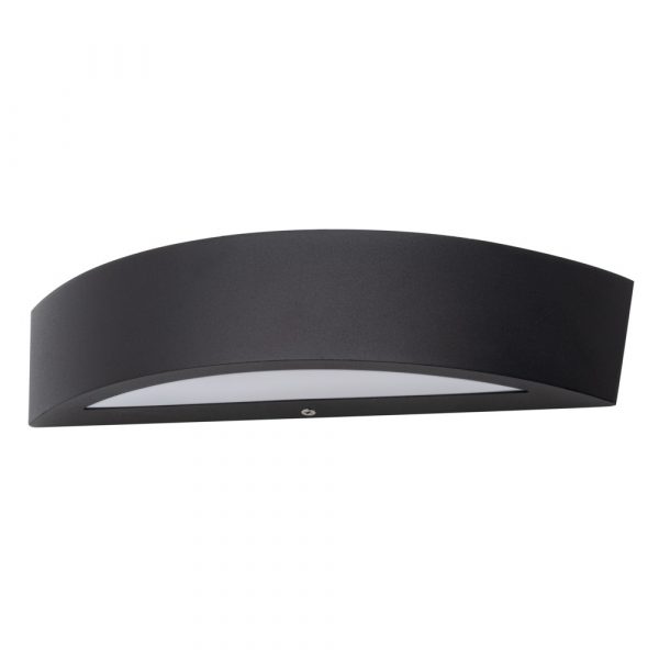 Albie Outdoor Curved LED Up and Down Wall Light, Black - MySmallSpace UK
