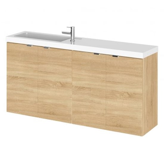 Fuji 100cm Wall Hung Vanity Unit With Basin In Natural Oak ...