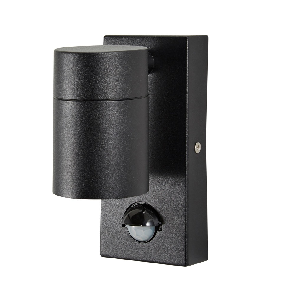 Jared Outdoor Up or Down Wall Light with PIR Sensor, Black ...