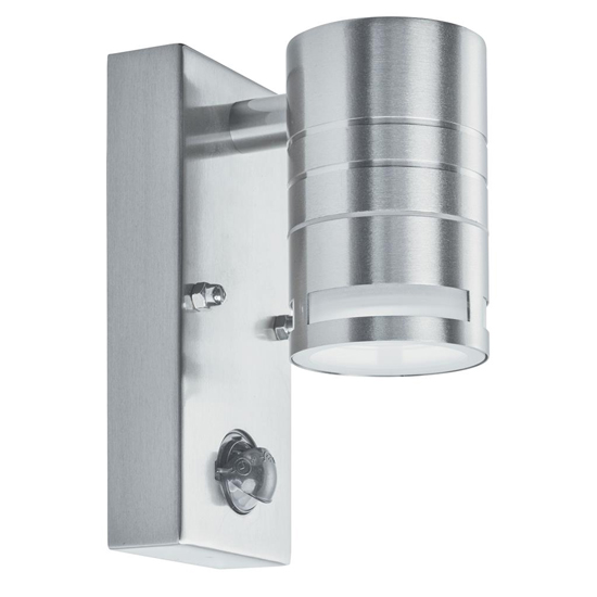 Metro LED Outdoor Wall Light With PIR In Stainless Steel - MySmallSpace UK