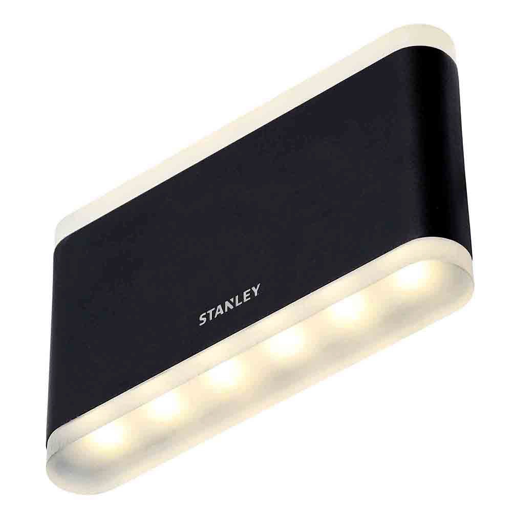 Stanley Moselle Outdoor Large LED Flush Up & Down Wall Light, Black ...