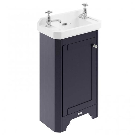 Ocala 51.5cm Floor Vanity Unit With 2TH Basin In Twilight Blue ...