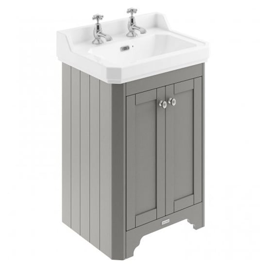 Ocala 59.5cm Floor Vanity Unit With 2TH Basin In Storm Grey ...
