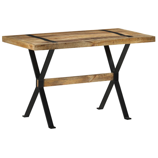 Heinz Small Rough Mango Wood Dining Table In Natural - MySmallSpace UK