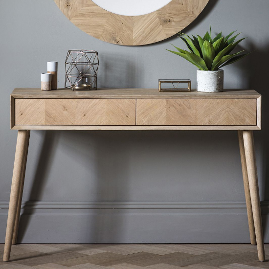 Melino Wooden Console Table With 2 Drawers In Mat Lacquer - MySmallSpace UK