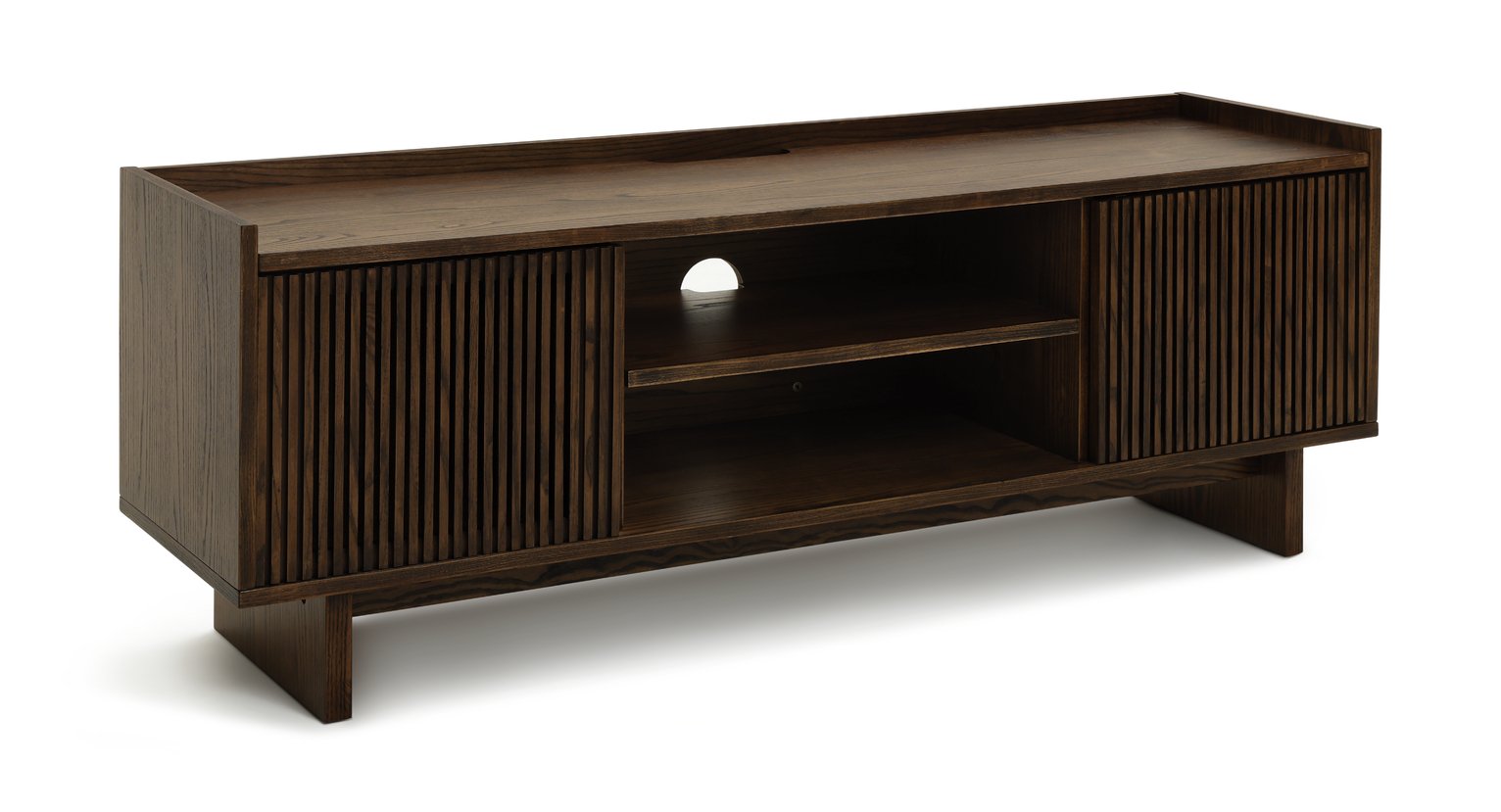 Habitat Xylo 2 Door TV Unit - Dark Wood - MySmallSpace UK