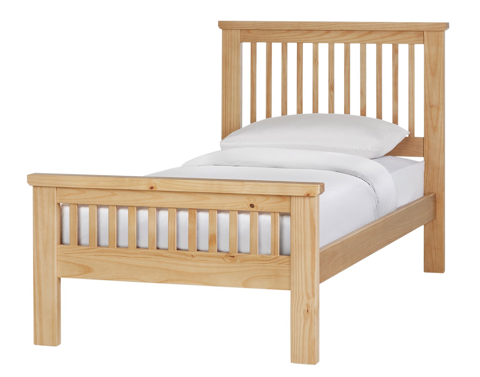 Argos Home Aubrey Single Wooden Bed Frame - Oak Stain - MySmallSpace UK