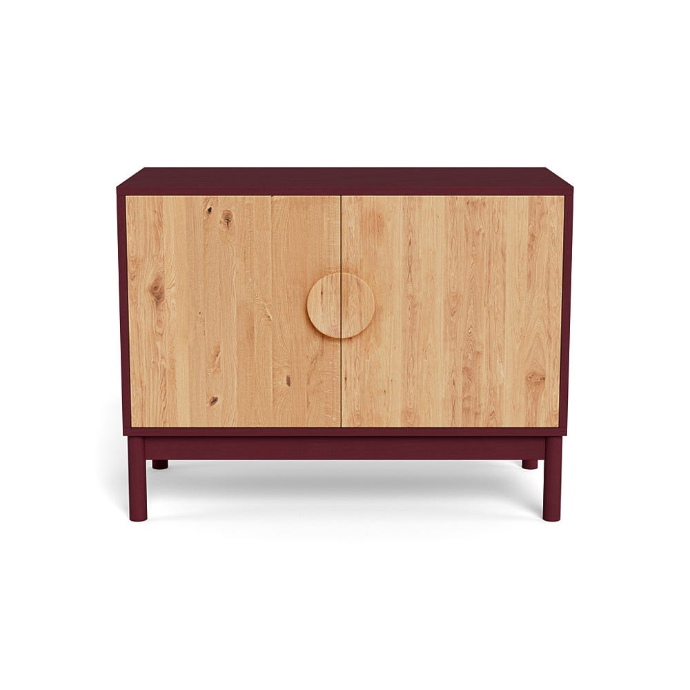 Heal's Tinta Small Sideboard Red Stain Carcass Natural Oak Doors ...