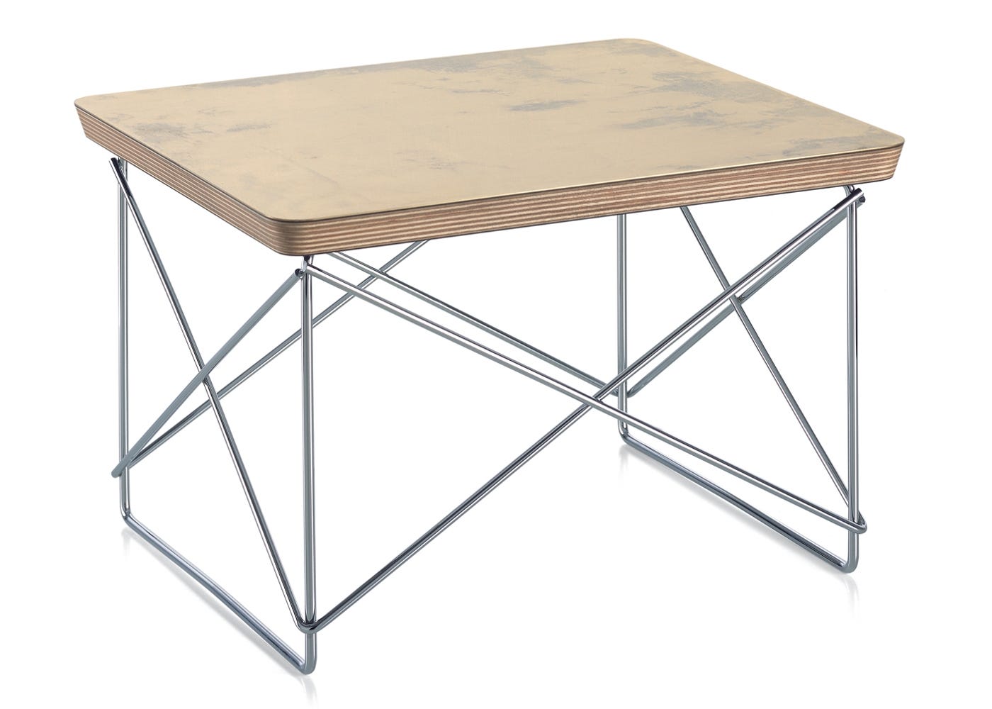 Vitra Eames Occasional Table LTR Gold Leaf Chrome Base - MySmallSpace UK