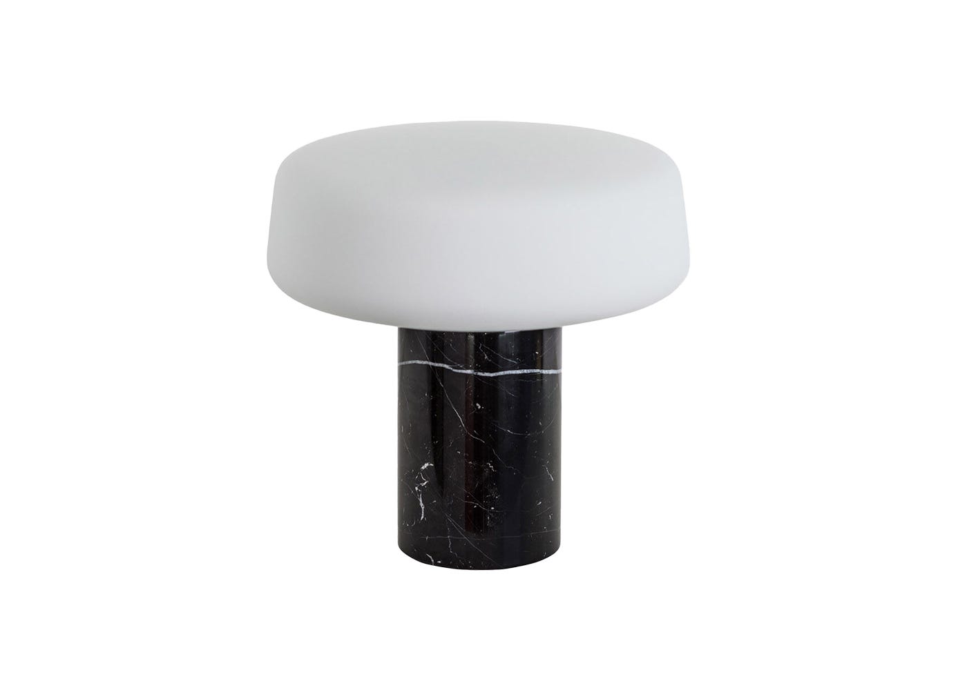Case Solid LED Portable Table Lamp Nero Marquina Marble - MySmallSpace UK