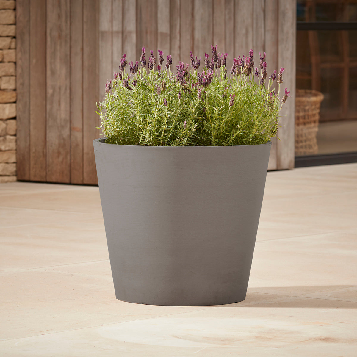 x EcoPots | Round Plant Pot Grey - MySmallSpace UK